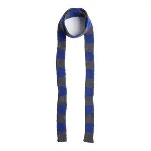 LONDON ATELIER BYPRODUCT Skinny Gray Striped Scarf - Blue