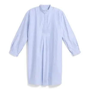 THE SLEEP SHIRT Long Sleep Shirt In Oxford Stripe