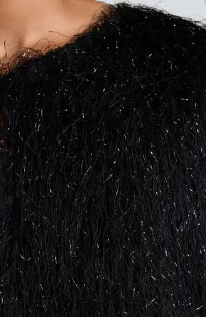 KENNETH COLE COLLECTION Fringe Collarless Jacket
