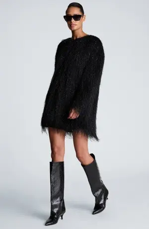 KENNETH COLE COLLECTION Fringe Collarless Jacket
