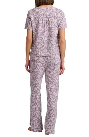 Splendid Short Sleeve Tee And Long Pants Pajamas