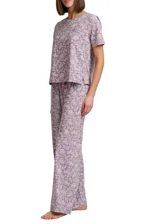 Splendid Short Sleeve Tee And Long Pants Pajamas