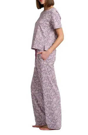 Splendid Short Sleeve Tee And Long Pants Pajamas