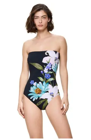GOTTEX Bora Bora Bandeau One Piece Swimsuit - Black-multi