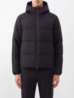 Herno Waterproof And Windproof Quilted Nylon Hooded Down Jacket