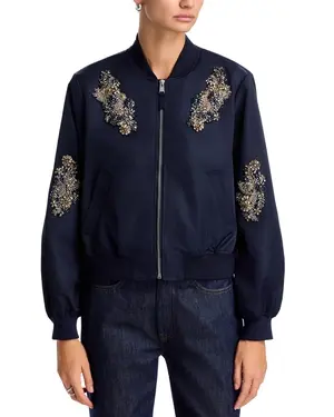 Cinq À Sept Crystal Garden Talulla Bomber Jacket