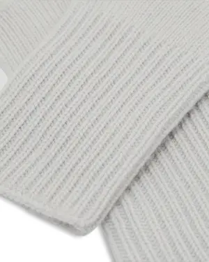 REISS Issie Wool Blend Rib Trim Gloves - Grey