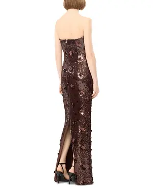 ROTATE BY BIRGER CHRISTENSEN Sequin Strapless Dress
