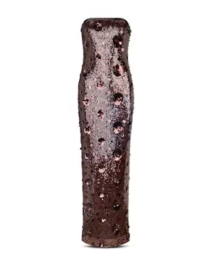 ROTATE BY BIRGER CHRISTENSEN Sequin Strapless Dress