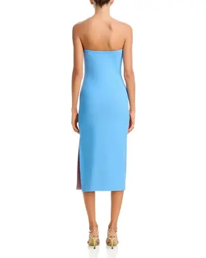 MILLY Seraphina Strapless Floral Midi Dress