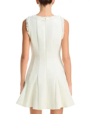 MILLY Juniper Cotton Blend Tweed Fit & Flare Mini Dress