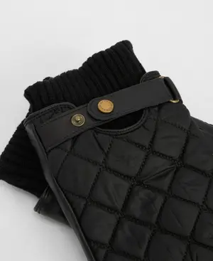 Barbour Singsby Leather Quilted Tech Gloves