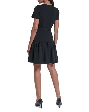 Karl Lagerfeld Paris Crepe Bow Waist Mini Dress