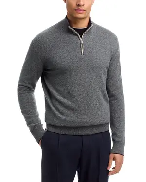 Eleventy Cashmere Half Zip Sweater - Grey