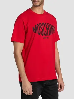 Moschino Logo Cotton Crewneck T-shirt