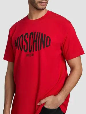 Moschino Logo Cotton Crewneck T-shirt