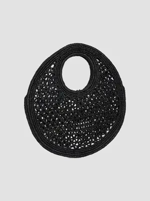 Jacquemus Le Petit Rond Crotchet-knit Raffia Bag