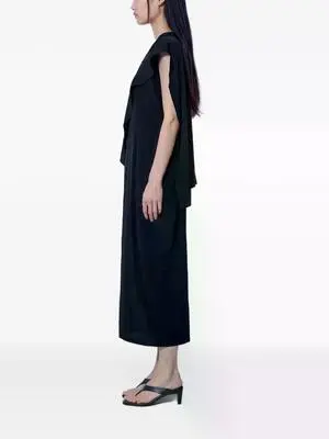 Yohji Yamamoto Asymmetric Draped Maxi Dress