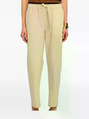 SEMICOUTURE Drawstring-waistband Tapered Trousers - Neutrals