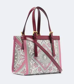 Versace Rivière Mini Printed Canvas Top-handle Bag