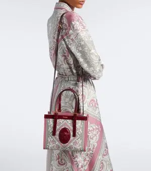 Versace Rivière Mini Printed Canvas Top-handle Bag