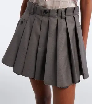 Acne Studios Pleated Wool Miniskirt