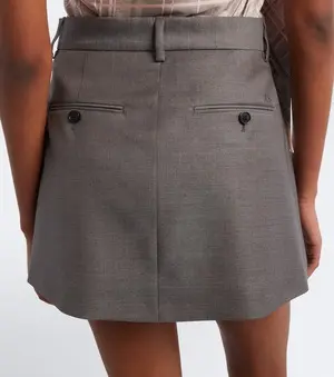 Acne Studios Pleated Wool Miniskirt