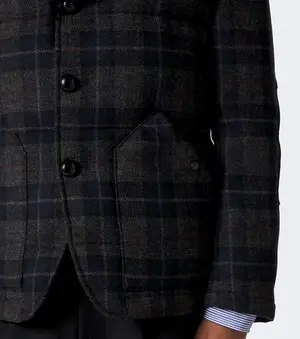 Junya Watanabe Leather-trimmed Wool Tweed Down Jacket