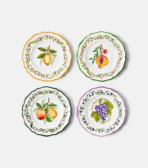 LES-OTTOMANS Set Of 4 Ceramic Plates - Multicoloured