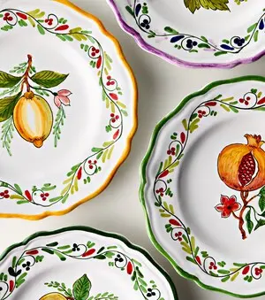 LES-OTTOMANS Set Of 4 Ceramic Plates