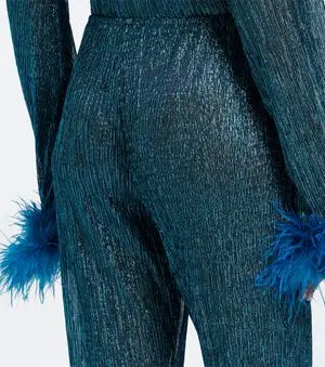 CALA DE LA CRUZ Dries Lamé Wide-leg Pants