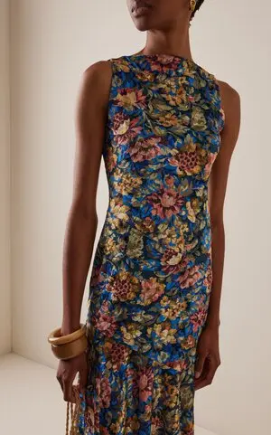 SIEDRES Floral Jacquard Maxi Dress