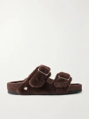 BIRKENSTOCK Arizona Shearling Sandals - Brown