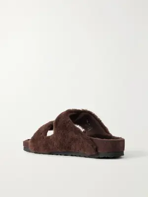 BIRKENSTOCK Arizona Shearling Sandals - Brown