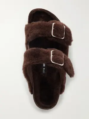 BIRKENSTOCK Arizona Shearling Sandals - Brown