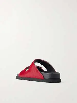 BIRKENSTOCK Arizona Calf-hair Sandals - Red