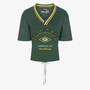 OFF SEASON Bay Packers Lace-back V-neck T-shirt - Green
