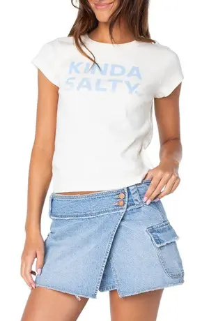 Roxy Kinda Salty Graphic Baby Tee - Cloud Dancer