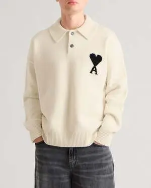 AMI Paris Contrasted Adc Polo