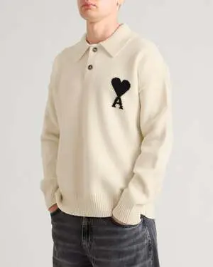 AMI Paris Contrasted Adc Polo