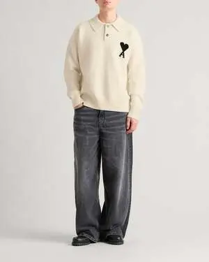 AMI Paris Contrasted Adc Polo