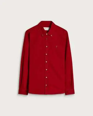AMI Paris Cotton Button Down Adc Shirt - Ruby Red