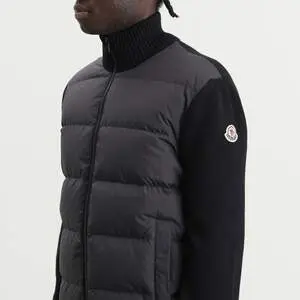 Moncler Hybrid Padded Front Wool Zip Jacket