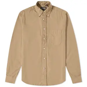 Gitman Bros Button Down Overdyed Oxford Shirt - Tan