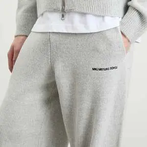 MKI MIYUKI ZOKU Mohair Blend Knit Wide Leg Joggers