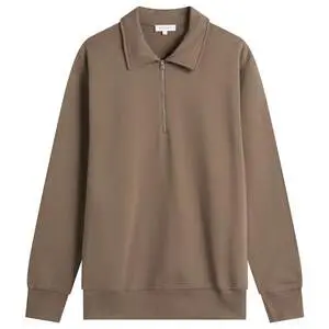 Norse Projects Standard Half Zip Sweatshirt - Walnut