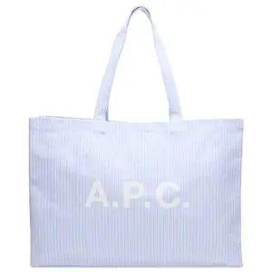 A.p.c. Striped Poplin Diane Shopping Tote - Light Blue