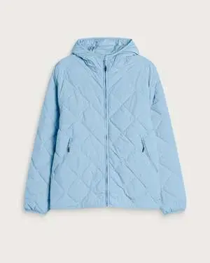 HIKING PATROL Base Grid Lt Down Hooded Jacket - Blue