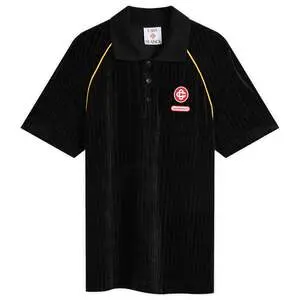 Casablanca Rib Velour Raglan Polo - Black