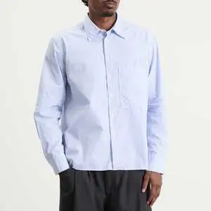 Universal Works Office Stripe Square Pocket Shirt